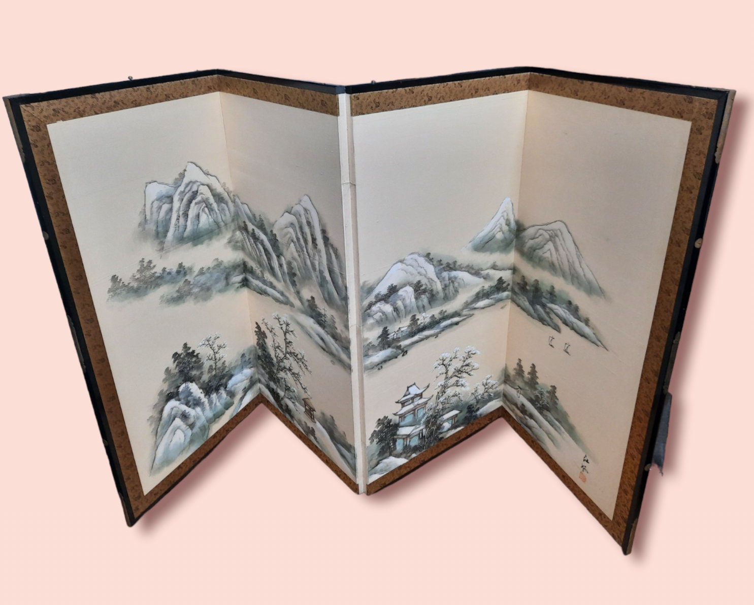 Fortune Hong Kong Four Panel Silk Screen - Etsy