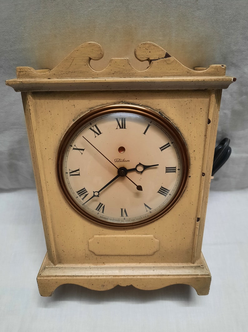 Telechron Knickerbocker Red Dot Wood Mantel Electric Clock WORKS - Etsy