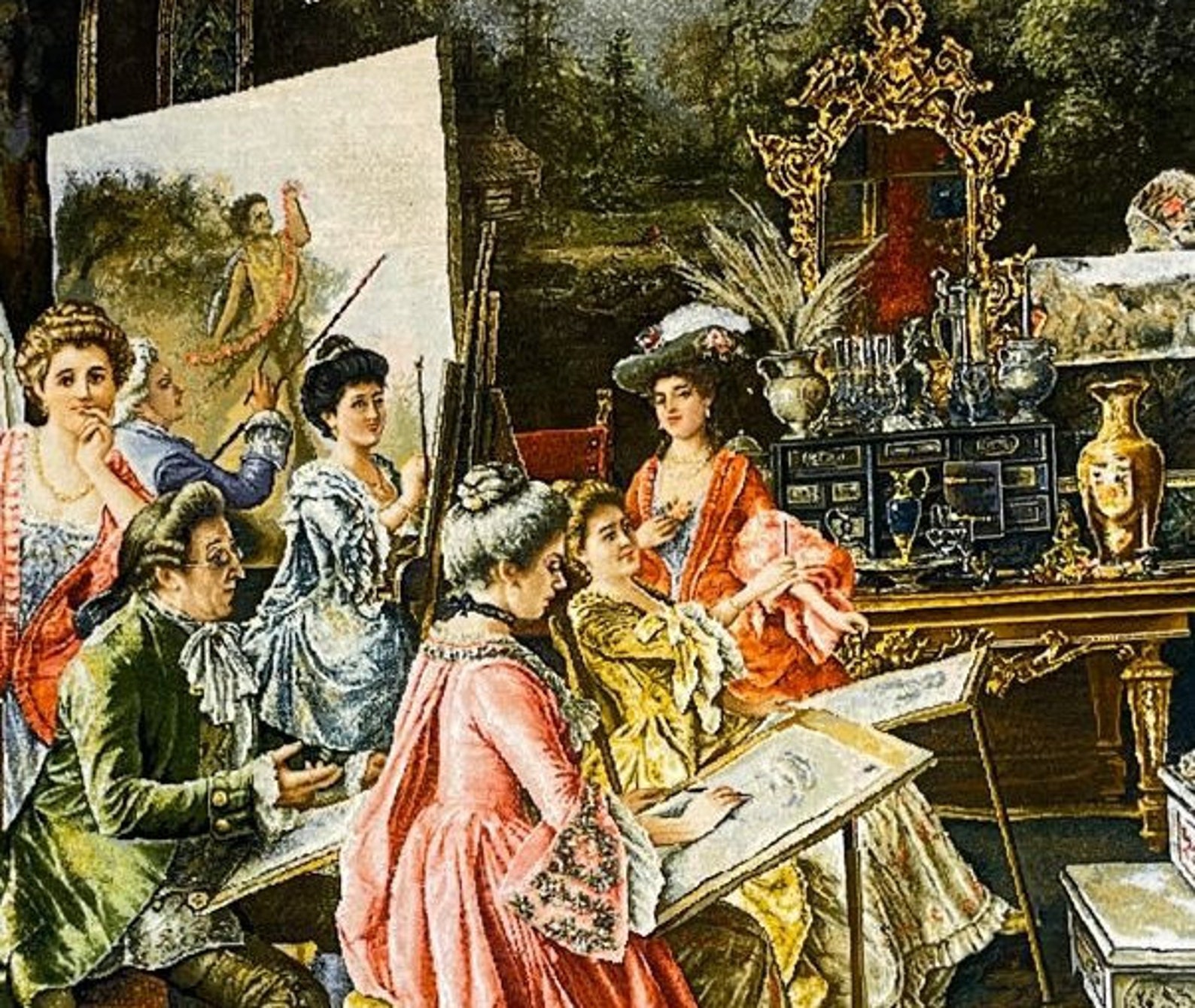 Vintage Italy Tapestry, Renaissance Rug, Handmade Silk Rug, Masterpiece ...