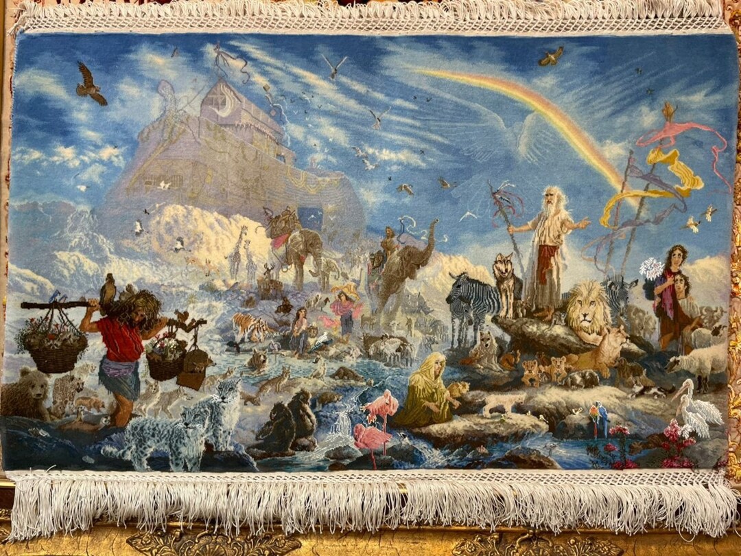 Vintage Italy Tapestry, Handamade Silk Rug, Renaissance Rug ...