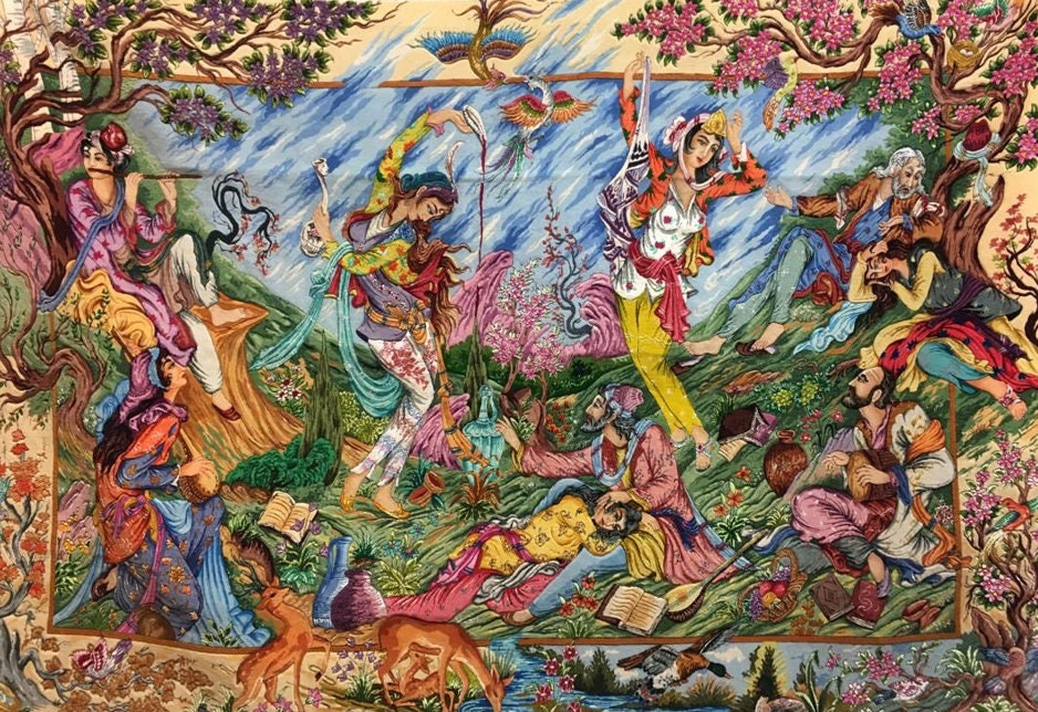 Handmade Woven Silk Rug, Renaissance Rug, Handmade Silk Rug ...