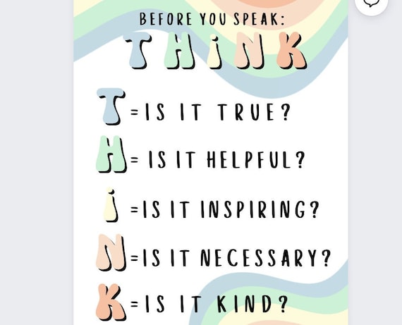 Rainbow Wave Posters THINK Poster BULLYING Poster - Etsy