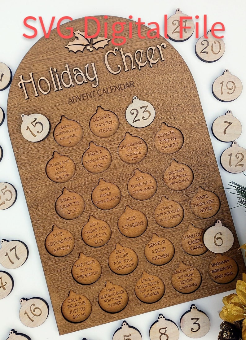 Holiday Cheer Advent Calendar Acts of Kindness DIGITAL FILE ONLY ...