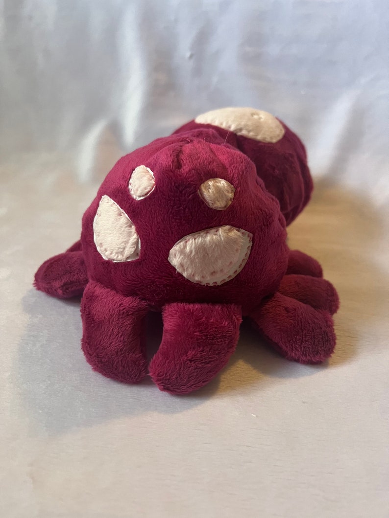 Burgundy Fuzzy Spider Plush - Etsy