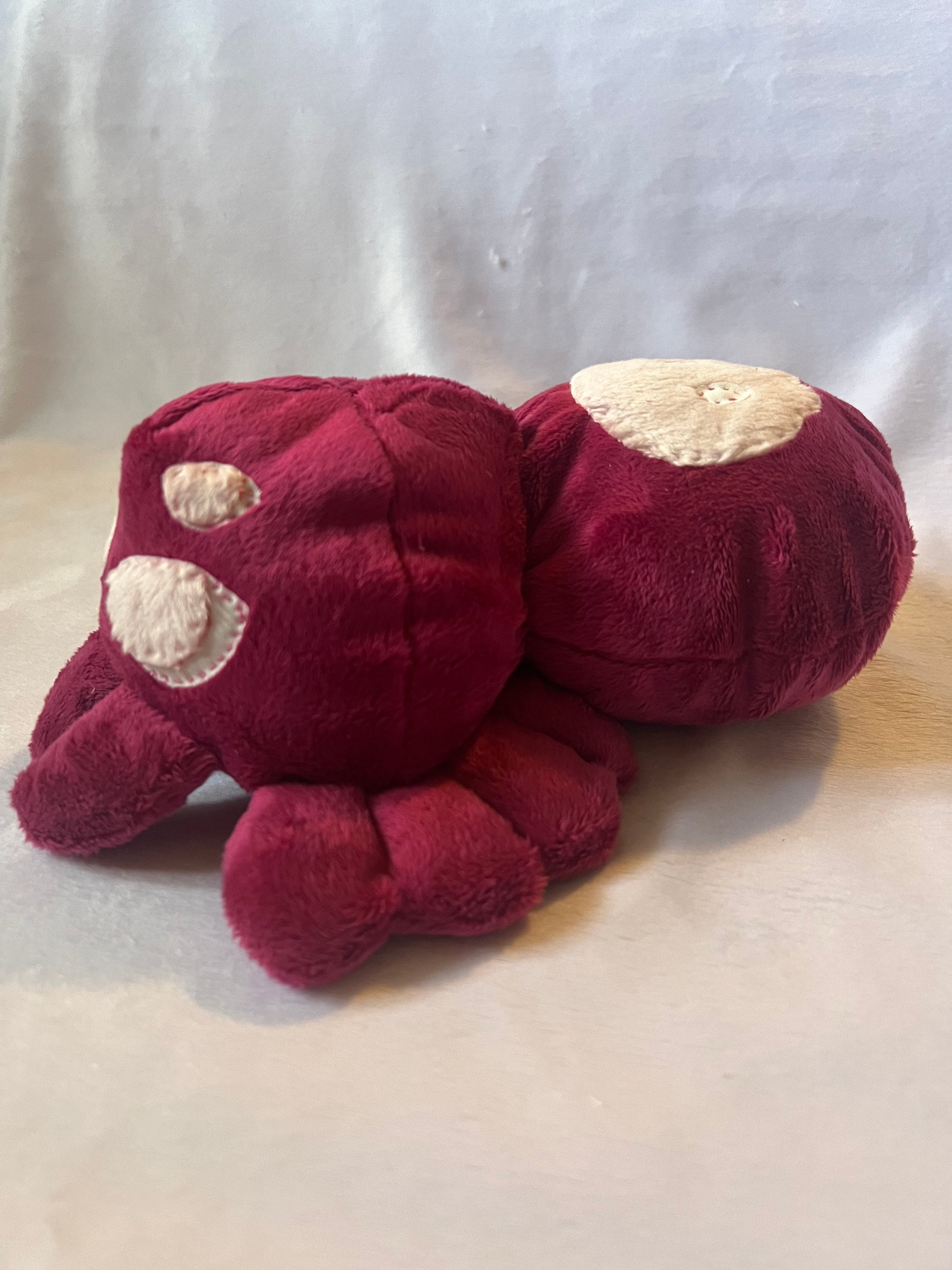 Burgundy Fuzzy Spider Plush - Etsy