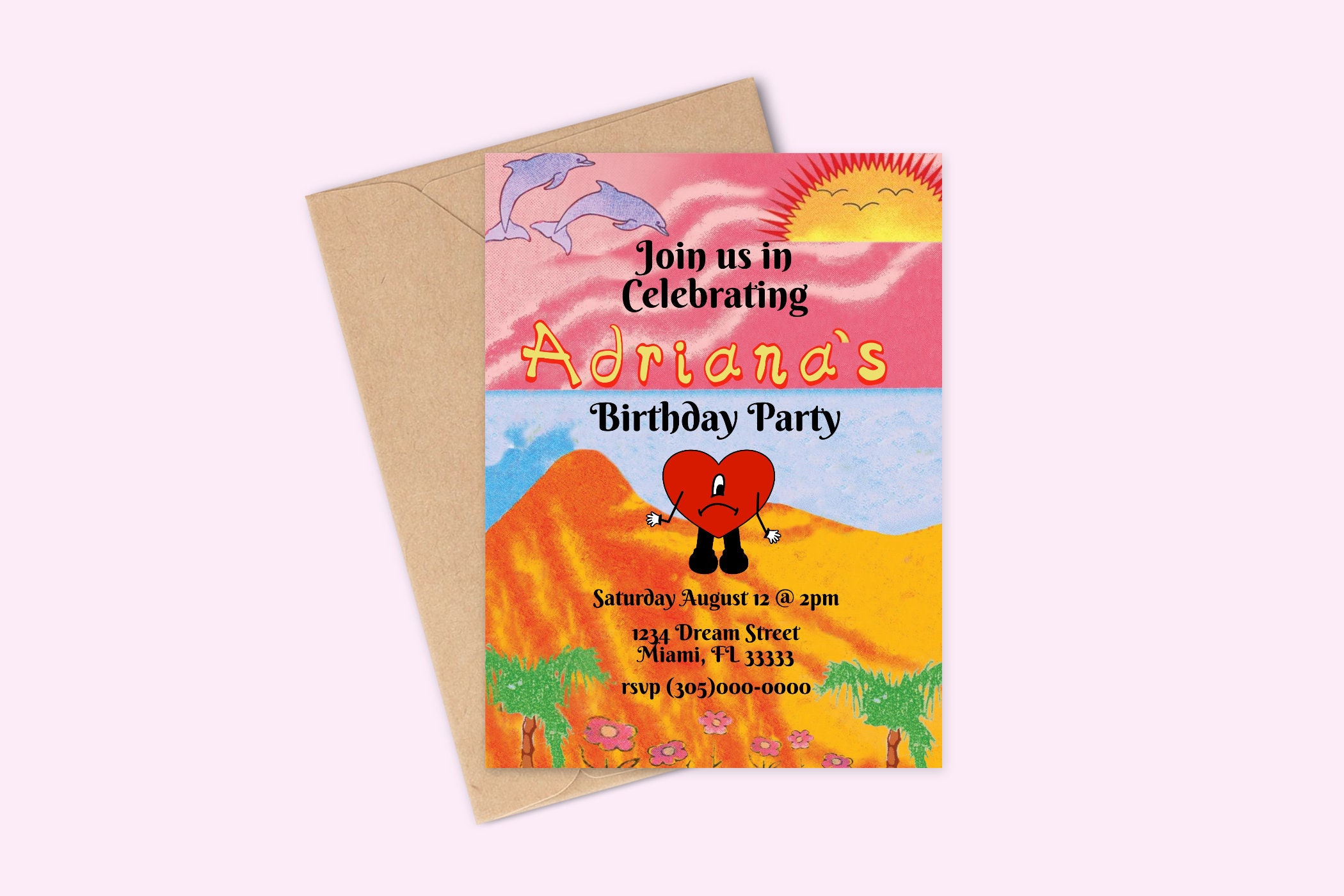 Bad Bunny Album Invitation Un Verano Sin Ti Easy To Edit Etsy India