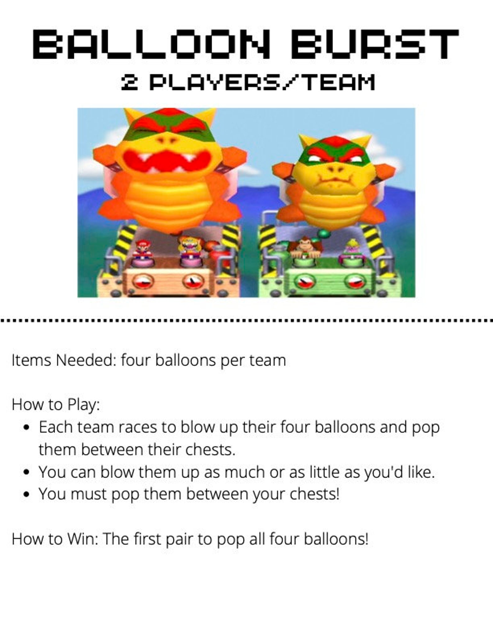 Mario Party-inspired Party Games! 12 IRL Real-life Mario Party ...