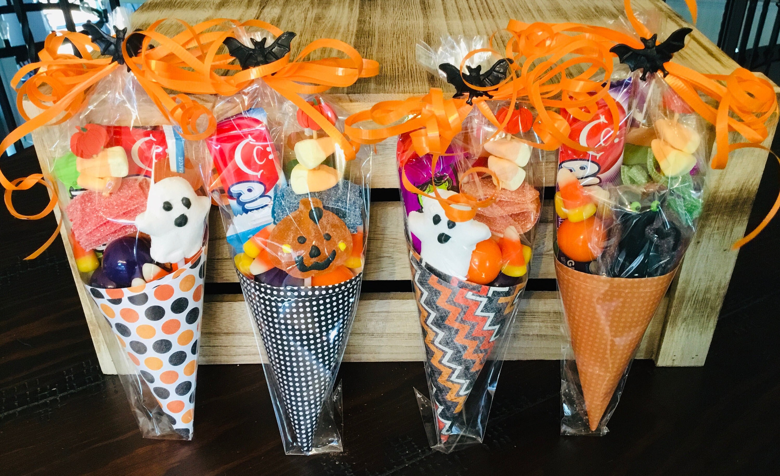1 Halloween Candy Treat Cone Classroom Treats Boo Treats Prefilled ...