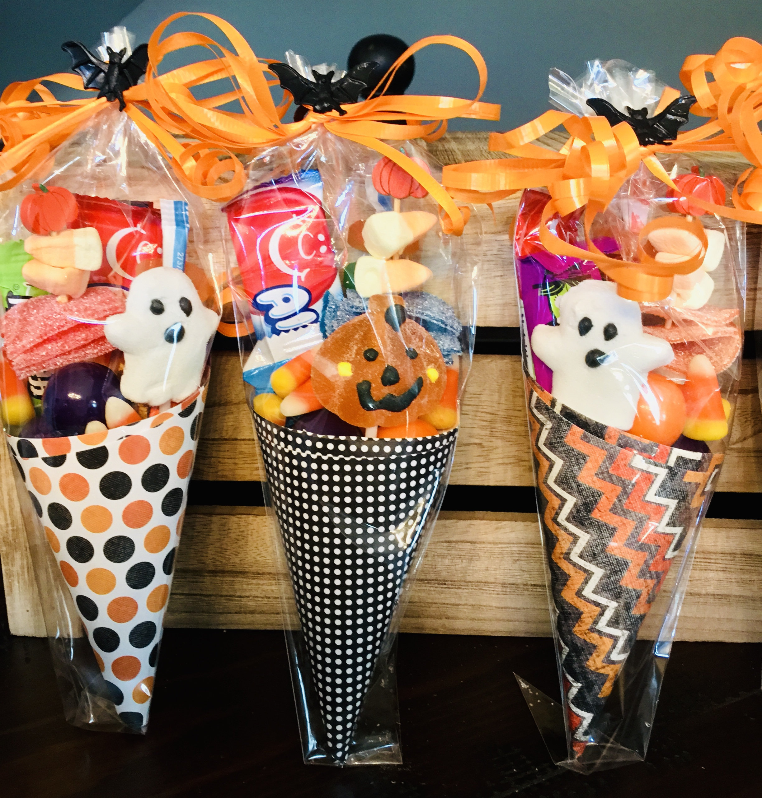 1 Halloween Candy Treat Cone Classroom Treats Boo Treats Prefilled ...