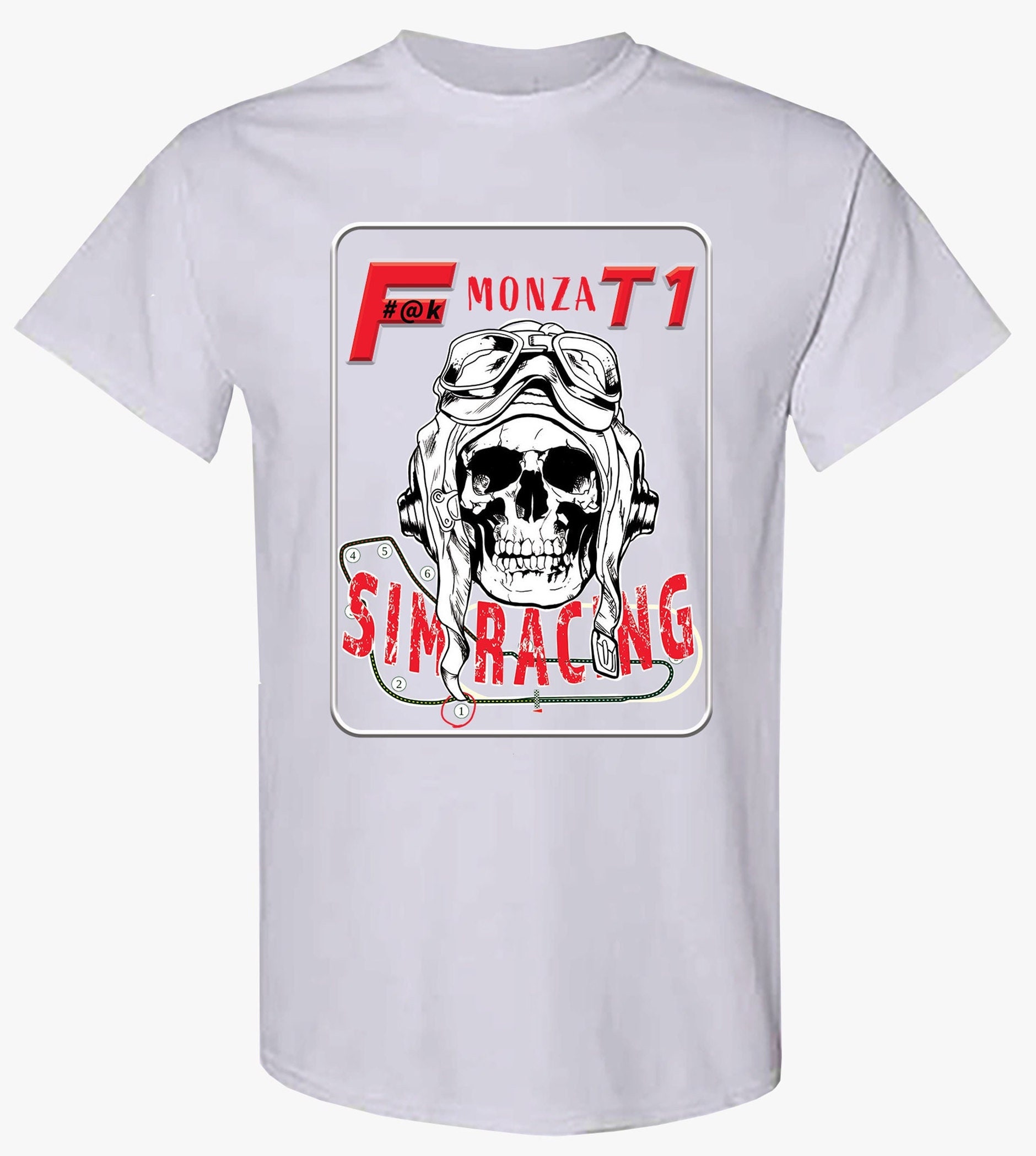 Skull Sim Racing T Shirt, Monza Track T Shirt,sim Racer - Etsy