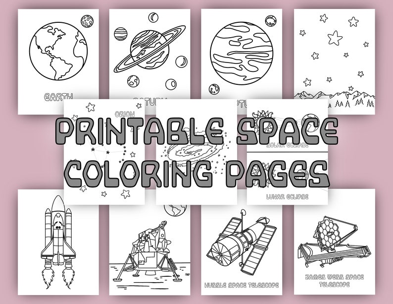 Outer Space Coloring Pages | Astronomy & Science | 34 Page Instant PDF ...