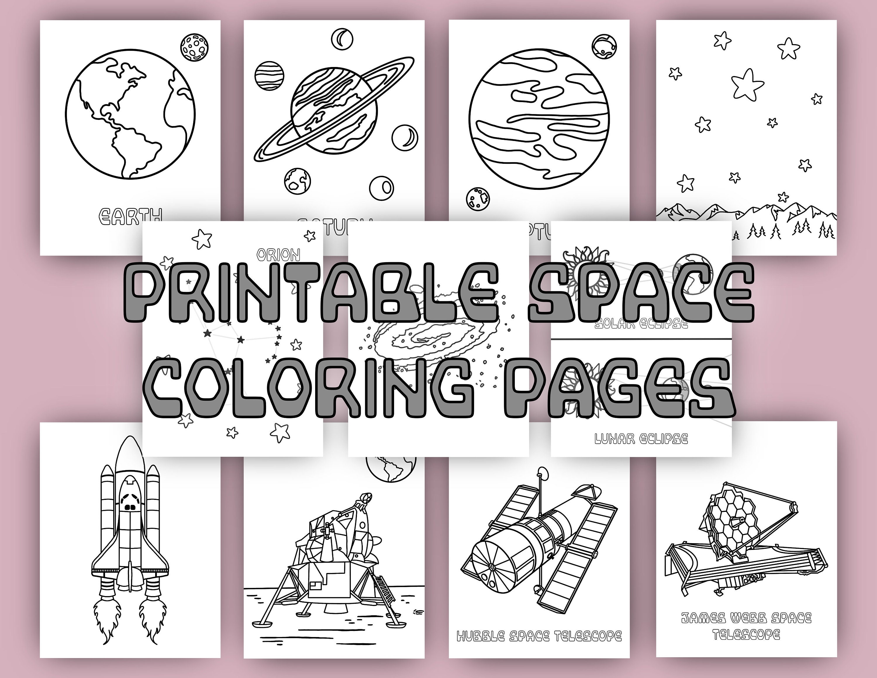 Outer Space Coloring Pages | Astronomy & Science | 34 Page Instant PDF ...