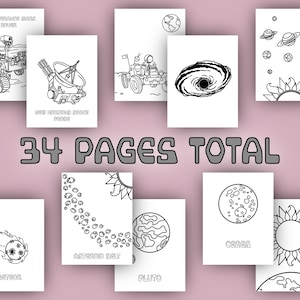Outer Space Coloring Pages | Astronomy & Science | 34 Page Instant PDF ...