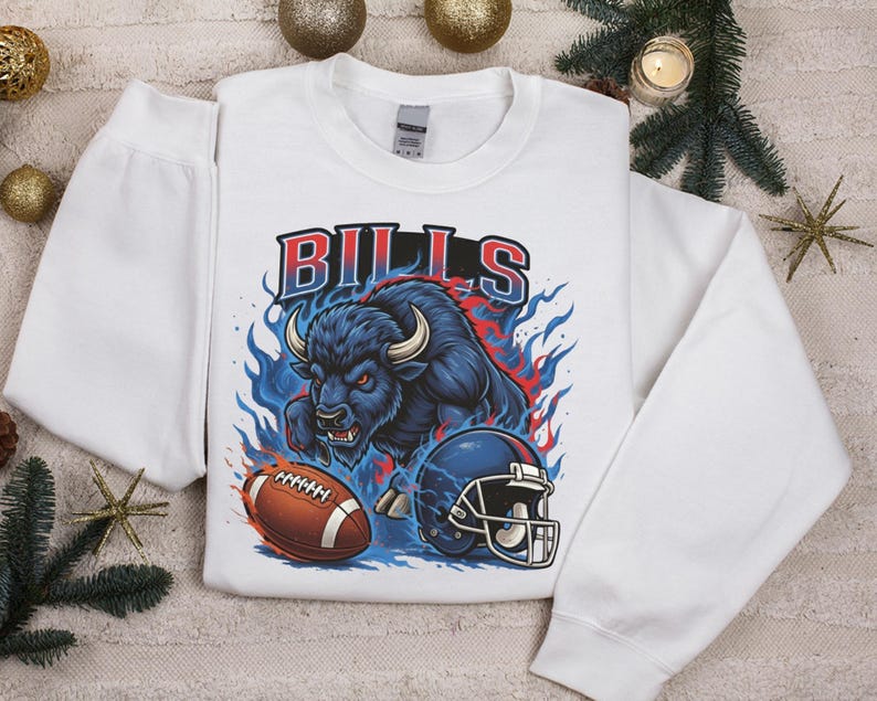 Bills Buffalo Mascot Sweatshirt, Vintage Game Day Hoodie, Fierce ...