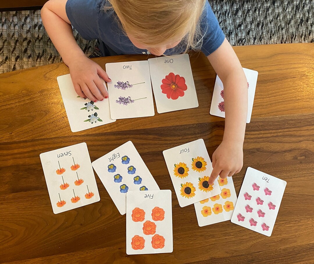 Printable Flower Number Cards 1-10: Montessori Learning (PDF) - Etsy