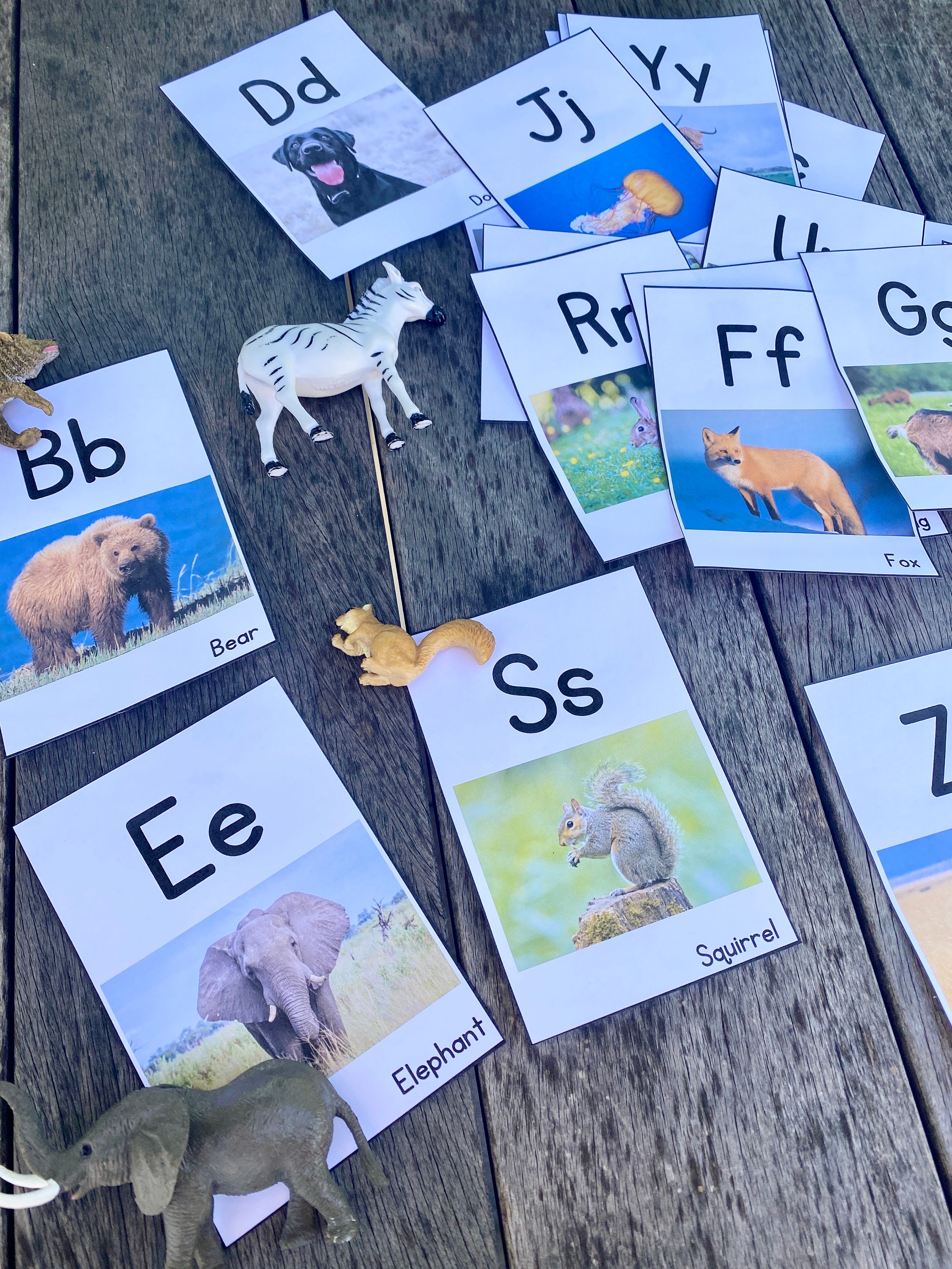 Printable Alphabet Animal Flashcards, Montessori Materials Printable ...