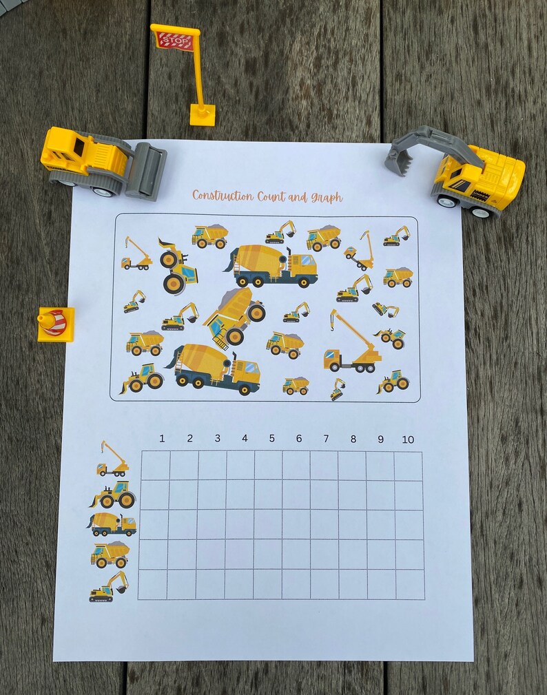 Construction Count and Graph Activity: Preschool Learning (PDF) - Etsy