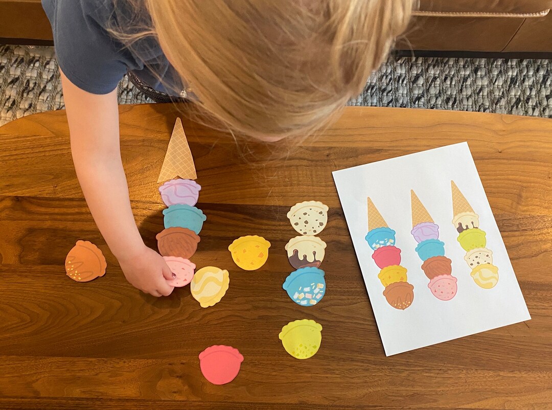 Printable Ice Cream Scoop Pattern Matching Activity - Montessori ...