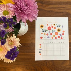 Printable Count and Graph Activity - Flower Theme, Montessori Materials ...