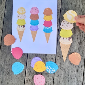 Printable Ice Cream Scoop Pattern Matching Activity - Montessori ...
