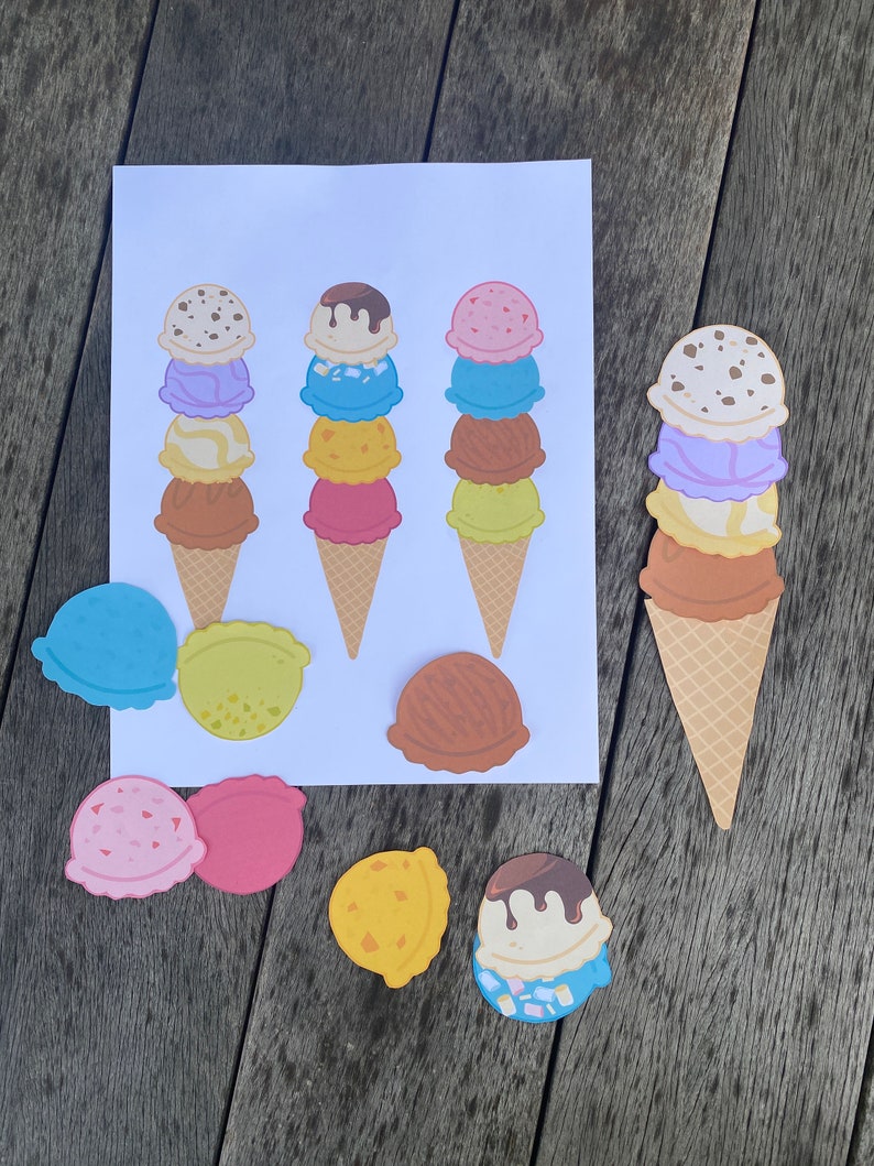 Printable Ice Cream Scoop Pattern Matching Activity - Montessori ...