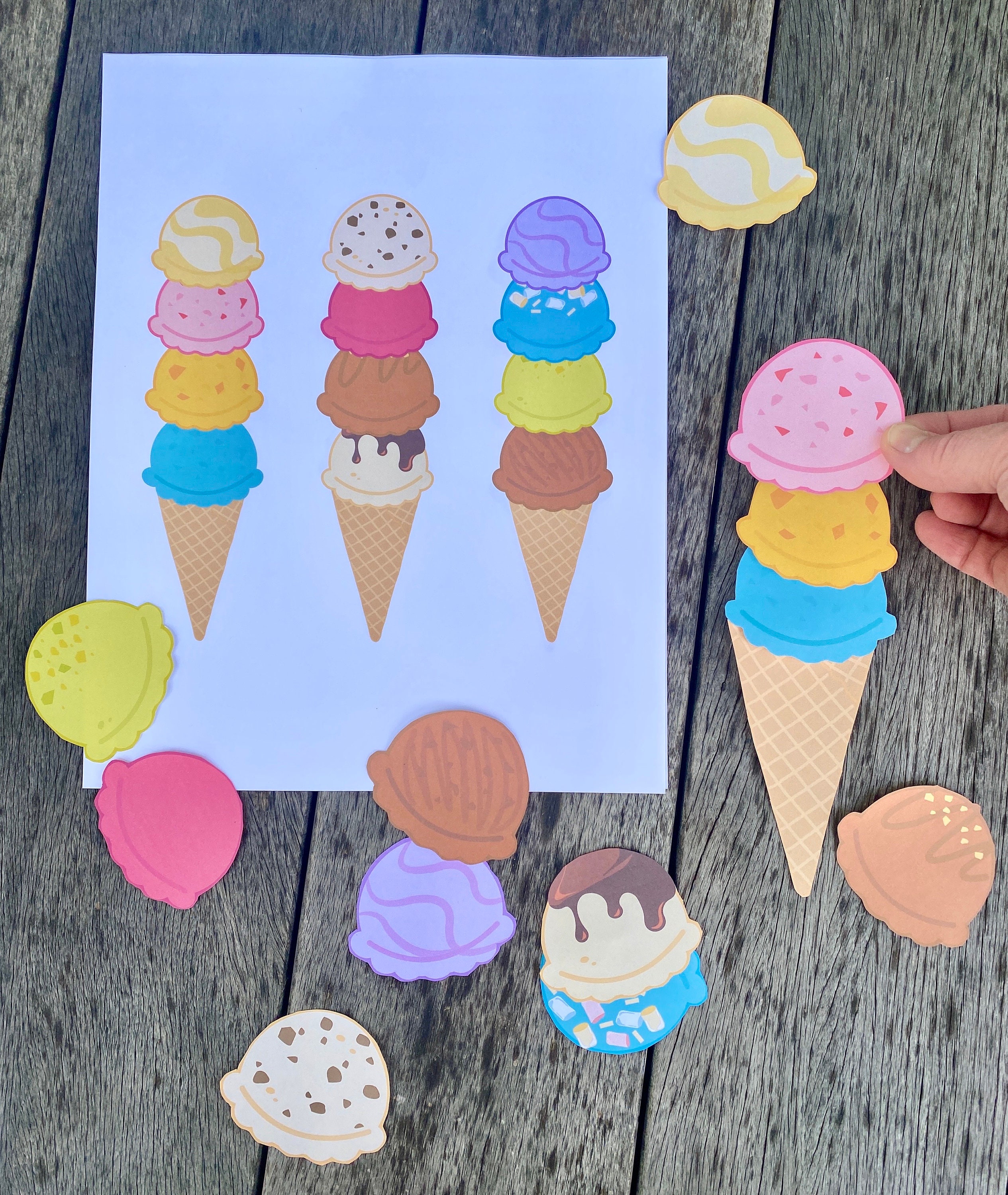 Printable Ice Cream Scoop Pattern Matching Activity - Montessori ...