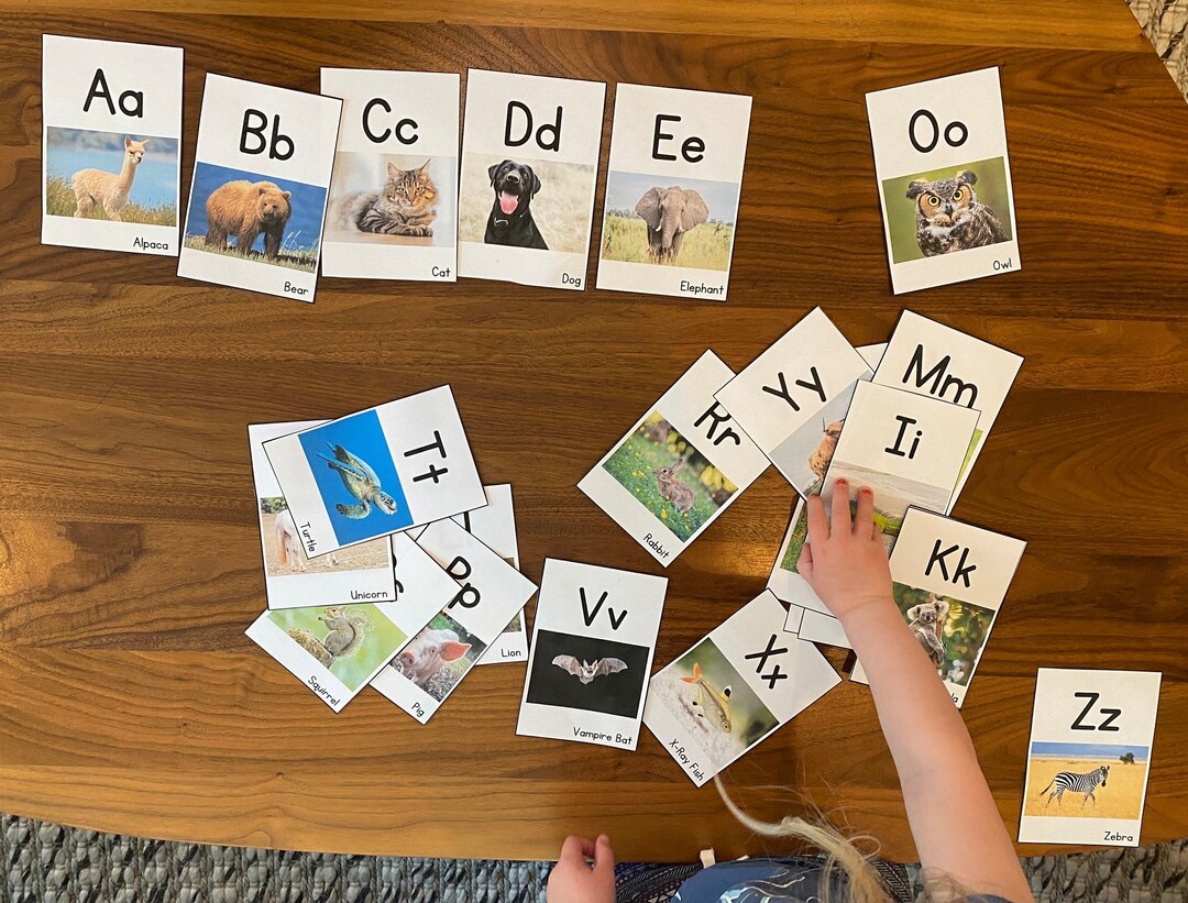 Printable Alphabet Animal Flashcards, Montessori Materials Printable ...