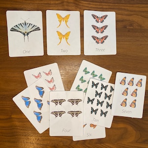Printable Number Cards 1-10, Butterflies, Learn to Count, Montessori ...