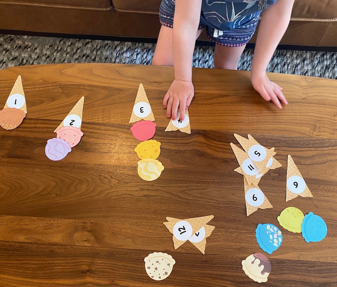 Printable Ice Cream Scoop Counting Activity 1-12, Learn to Count ...