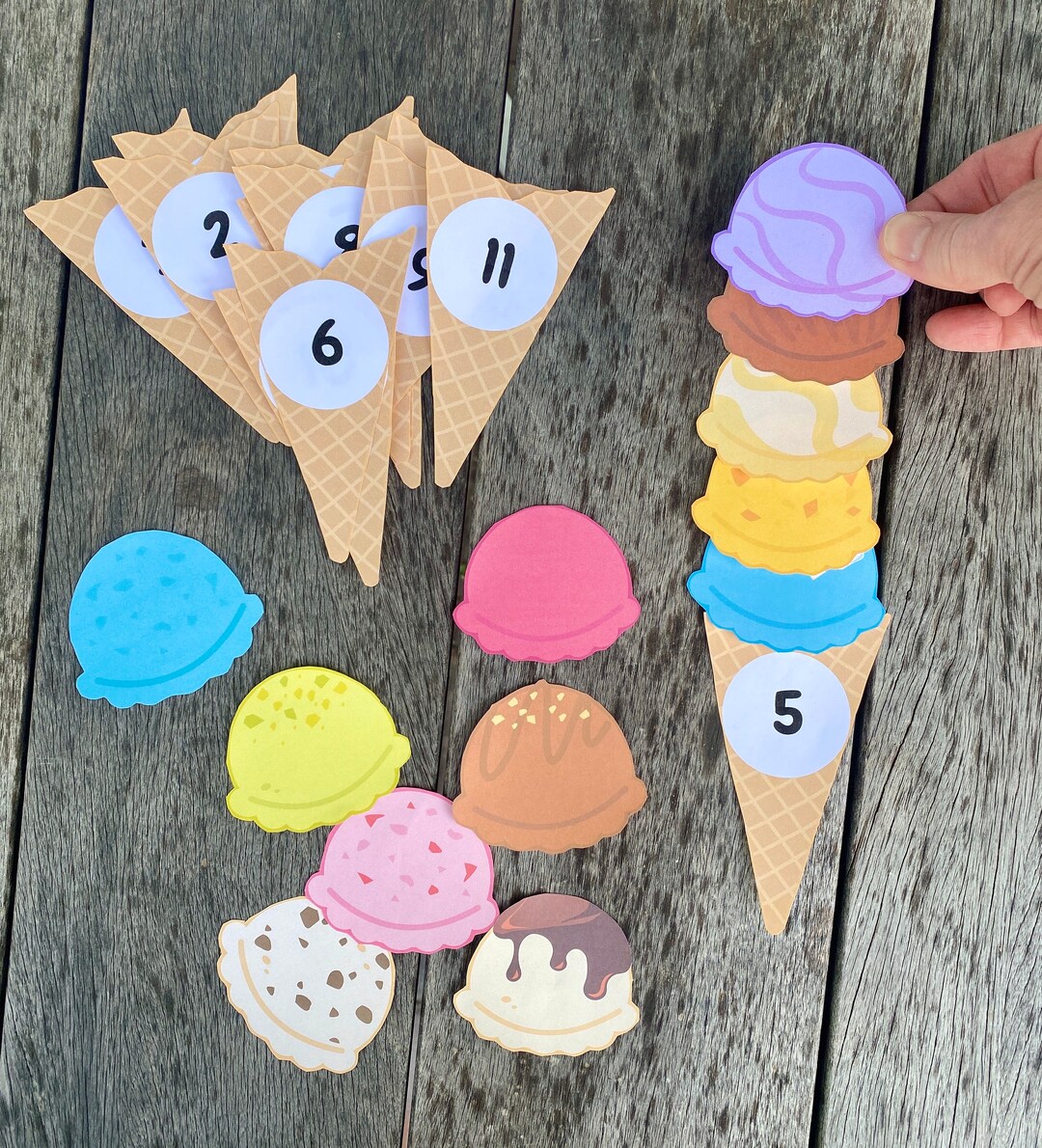 Printable Ice Cream Scoop Counting Activity 1 12, Learn to Count ...