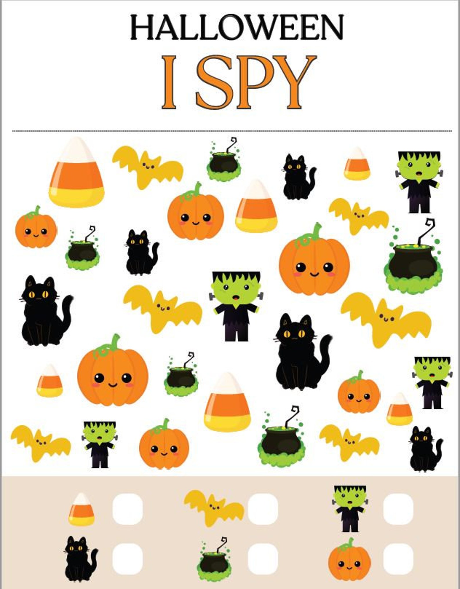Printable I Spy Activity Halloween Theme, Montessori Materials ...