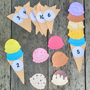 Printable Ice Cream Scoop Counting Activity 1-12, Learn to Count ...