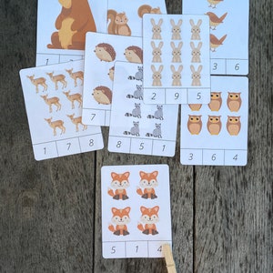 Printable Number Identification Cards 1 - 9, Woodland Animal, Learn to ...