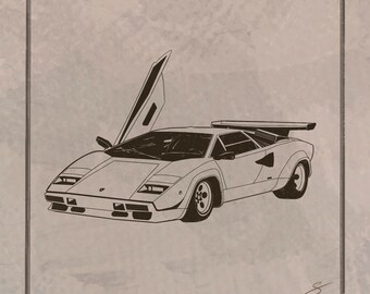 PRINTABLE - Lamborghini Countach - Wallpapers - Digital Car Art ...