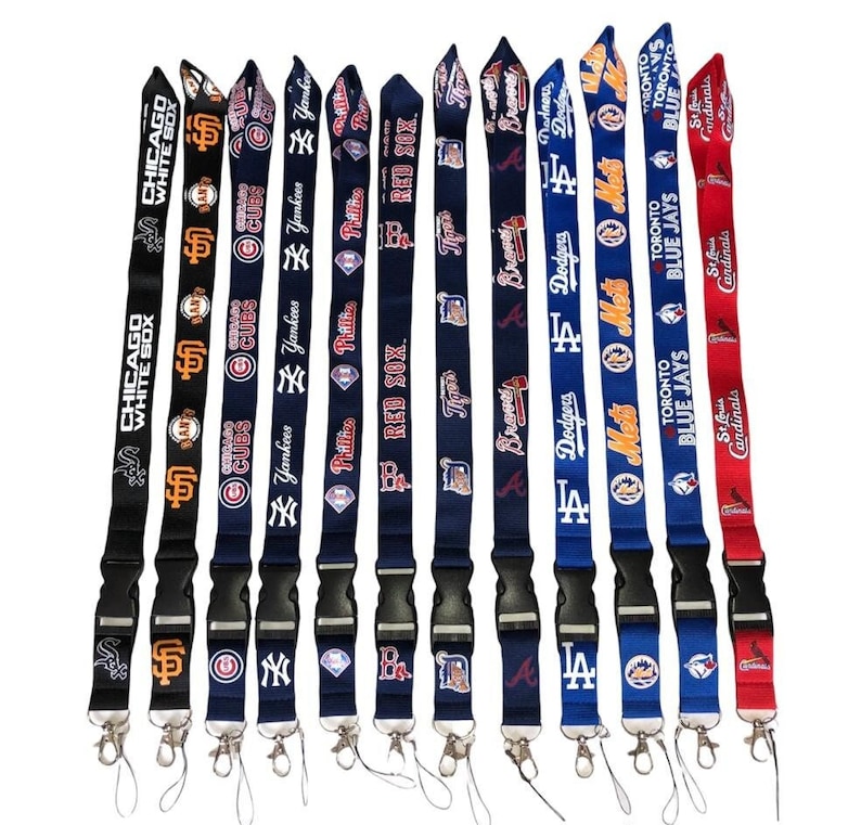 MLB Baseball Lanyards Wristlet Detachable Keychain ID Phone Holder Neck ...
