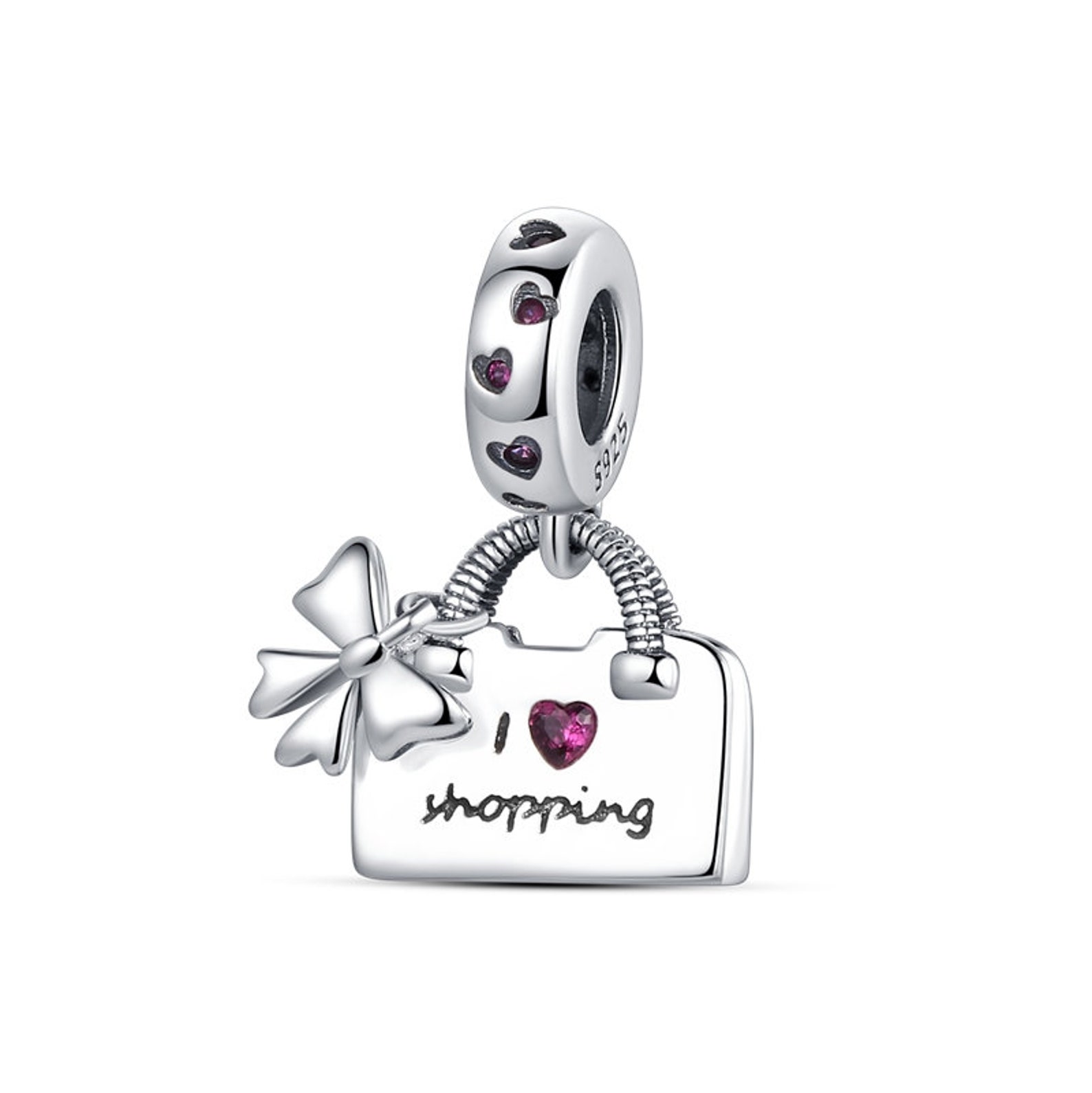 I Love Shopping Heart Charm Special Sterling Silver S925 Fully Stamped ...