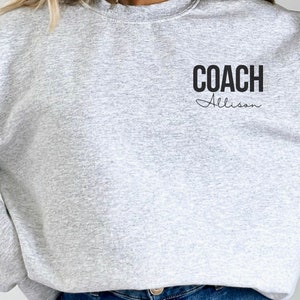 Custom Coach Sweatshirt, Minimalist Team Coach Gift, Personalized Coach ...