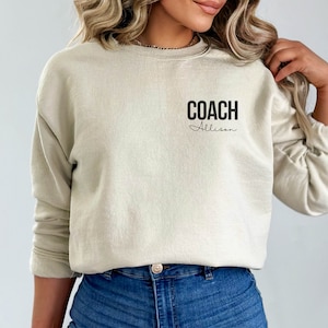 Custom Coach Sweatshirt, Minimalist Team Coach Gift, Personalized Coach ...