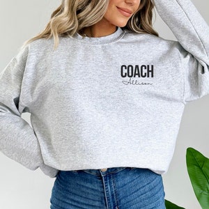 Custom Coach Sweatshirt, Minimalist Team Coach Gift, Personalized Coach ...