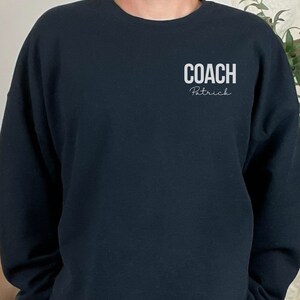 Custom Coach Sweatshirt, Minimalist Team Coach Gift, Personalized Coach ...