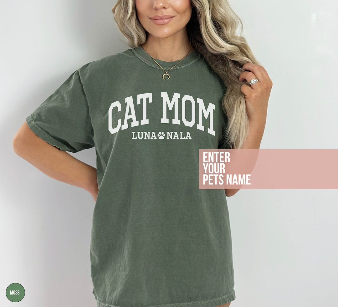 Custom Cat Mom Shirt, Cat Mom Comfort Colors Shirt, Cat Mom Gifts, Cat ...