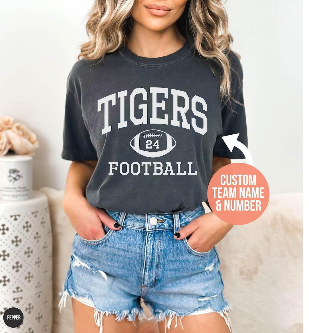 Custom Football Comfort Colors Shirt, Custom Football Shirt, Football ...