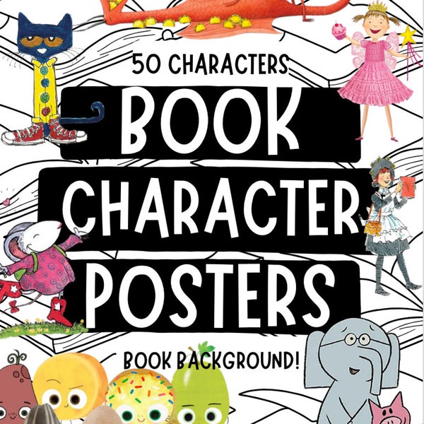 Kids Book Character Posters - Etsy