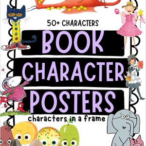 Book Character Posters / Classroom Decor / Library Posters / Book ...