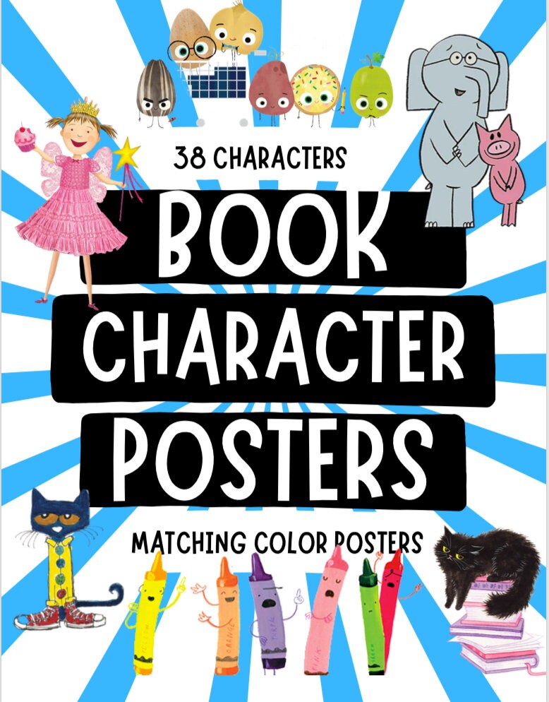 Book Character Posters / Classroom Library Poster / Decor / Color Pop ...
