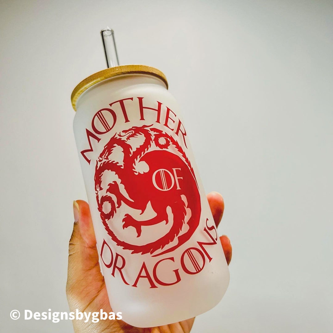 Mother of Dragons Frosted Glass Can | GOT | HOD | Frosted Glass Can ...