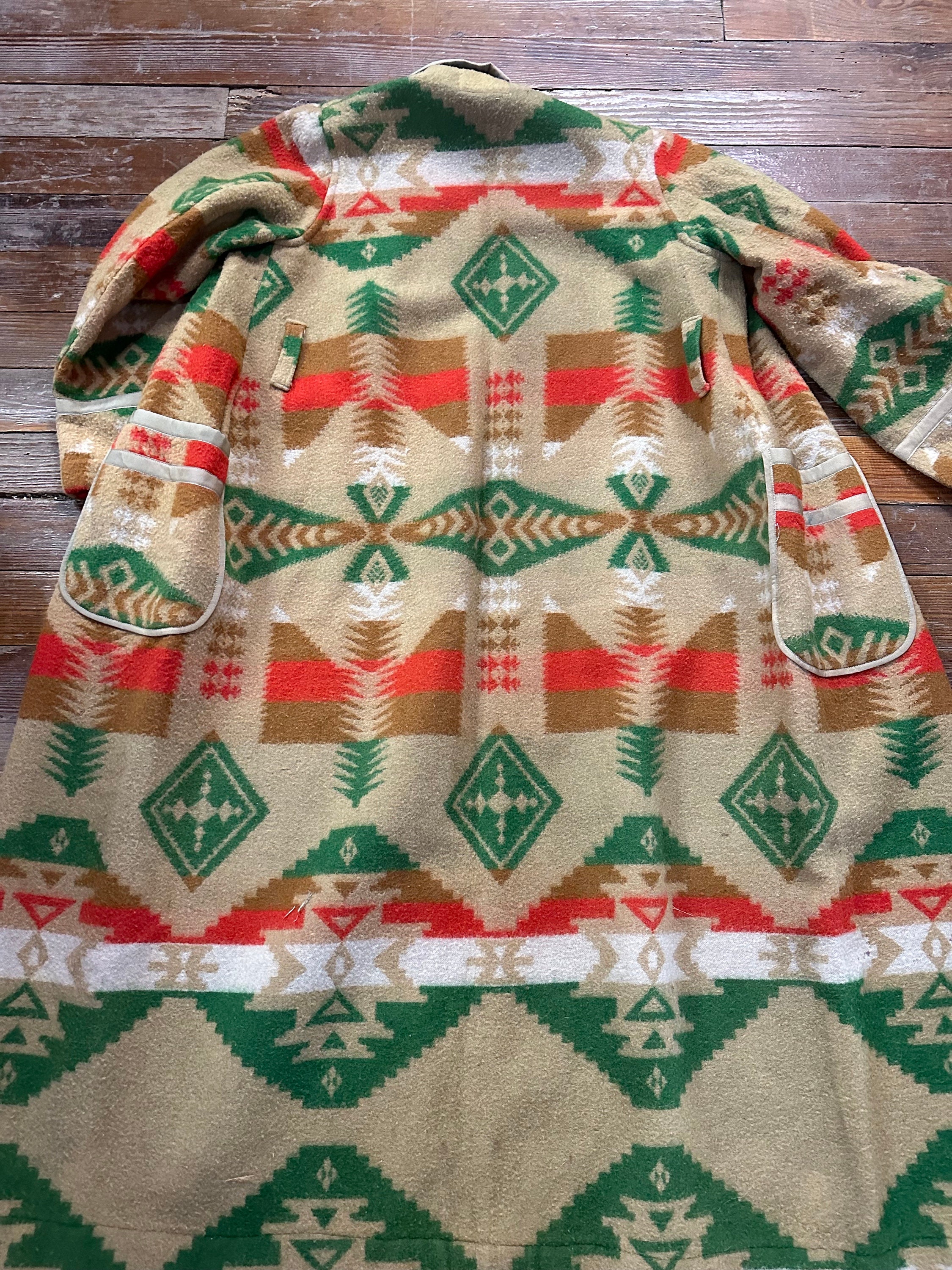 1920s Jacobs Oregon City Woolen Mills Indian Blanket Robe Coat Jacket ...