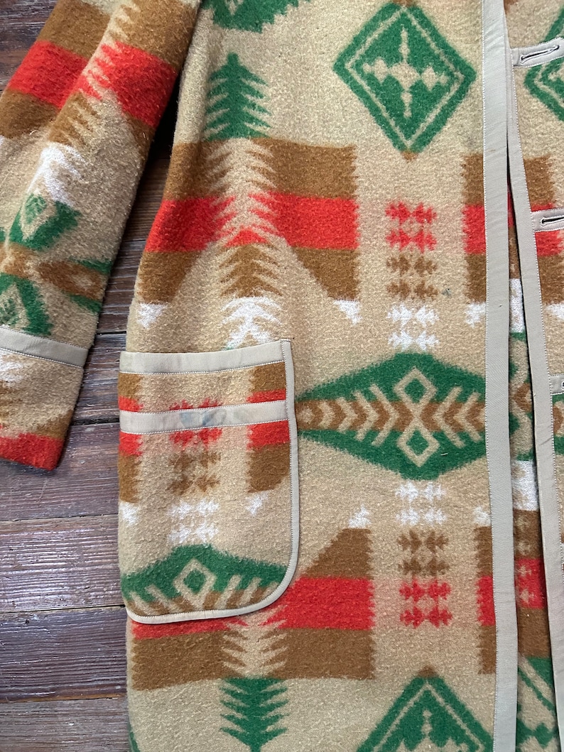 1920s Jacobs Oregon City Woolen Mills Indian Blanket Robe Coat Jacket ...