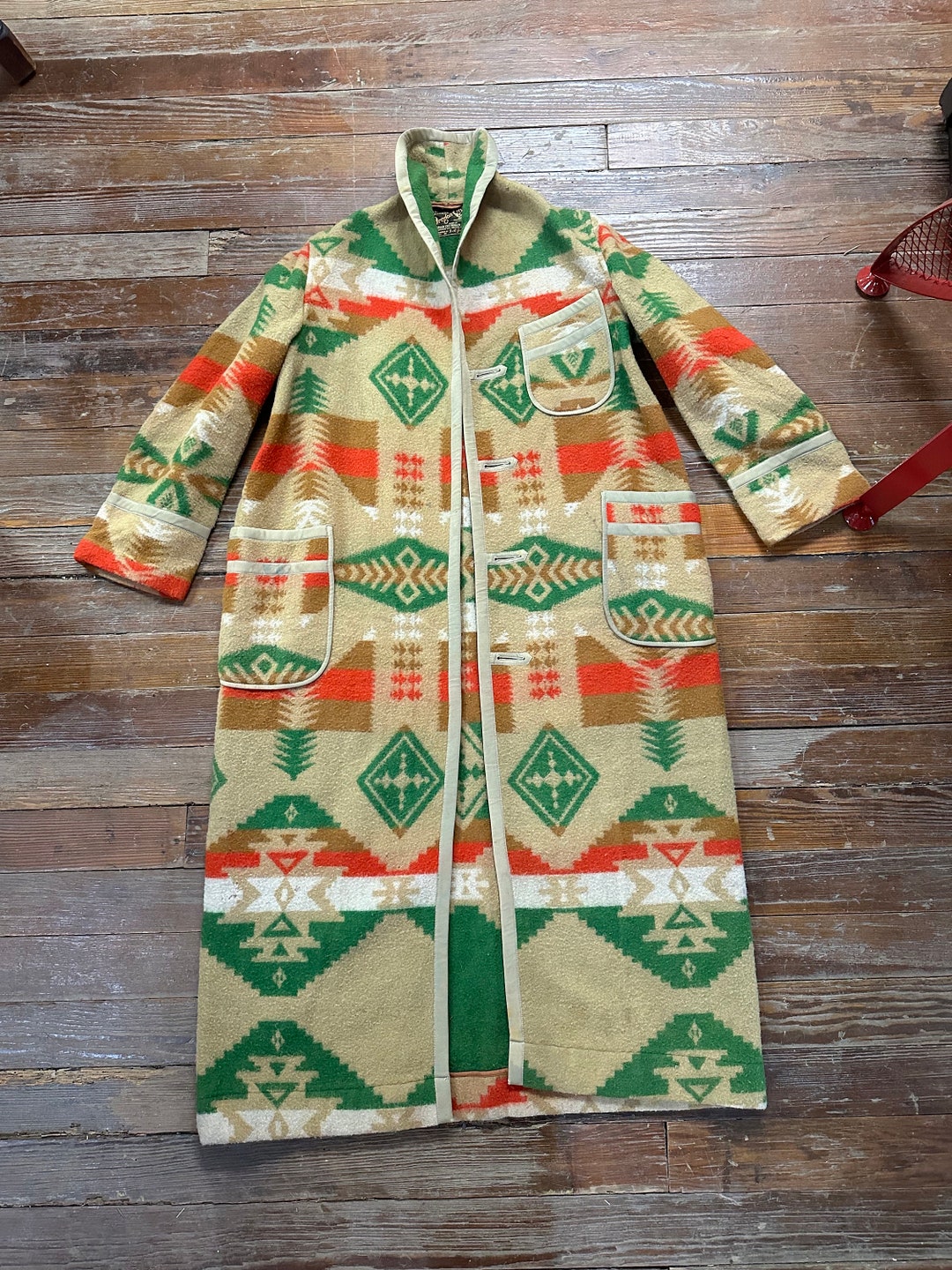 1920s Jacobs Oregon City Woolen Mills Indian Blanket Robe Coat Jacket ...