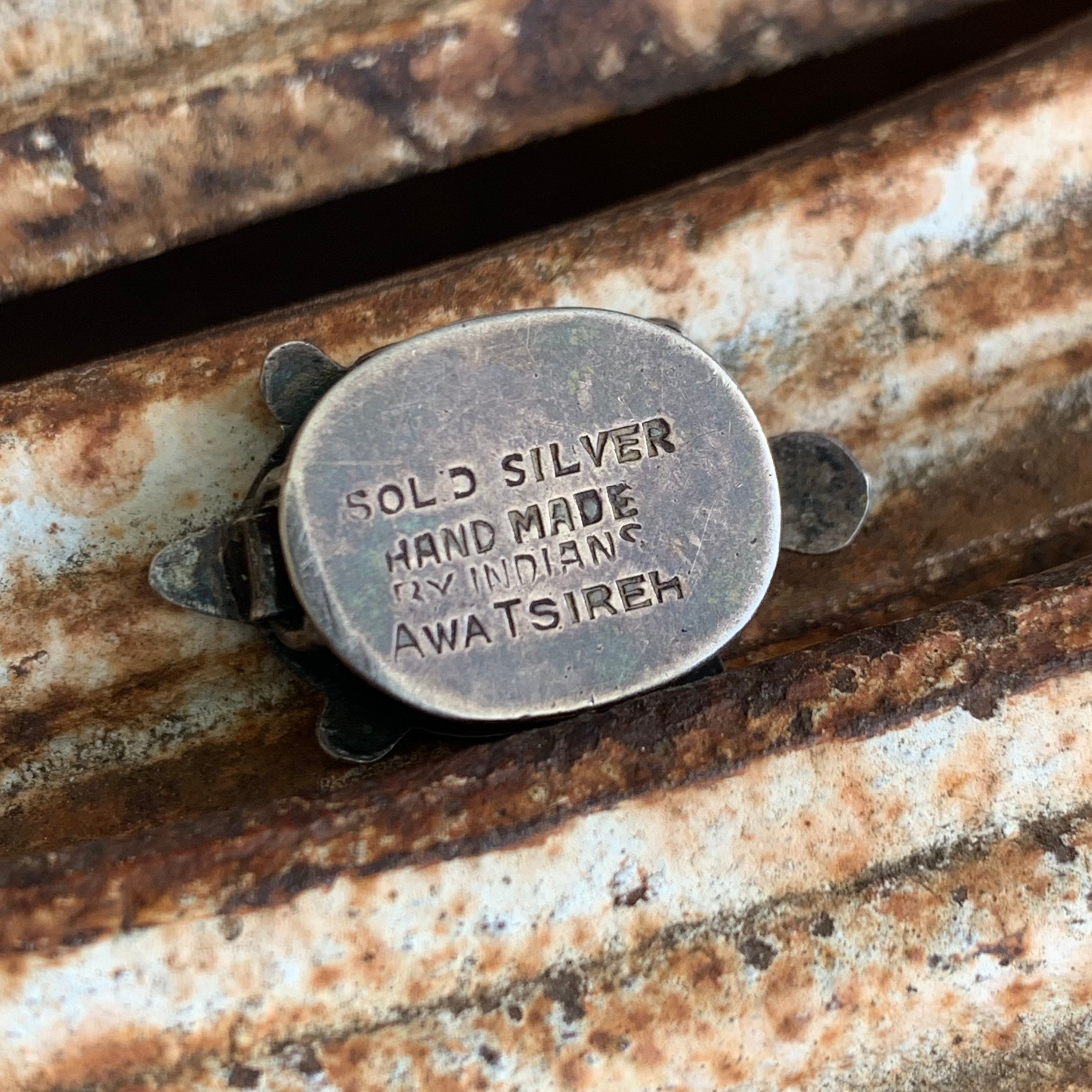 Rare 1940s Awa Tsireh Signed Solid Silver Turtle Pill Poison Box ...